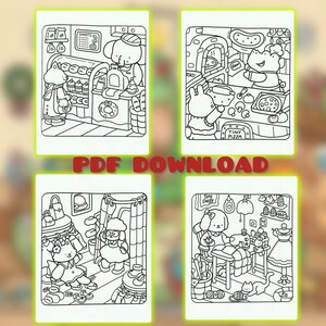 Cozy Buddies Coloring Book PDF, 40 Pages, Cute Holiday Designs, Fun ...