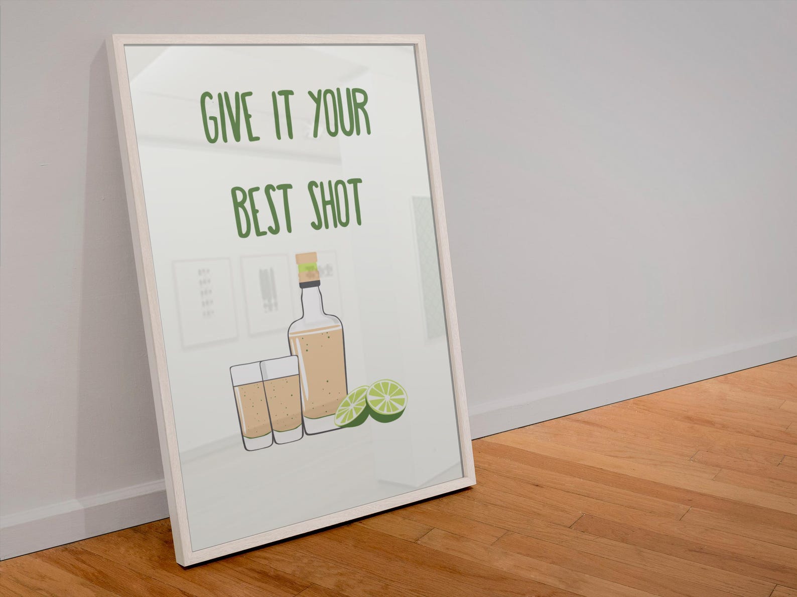 Alcohol Shots Wall Art Give It Your Best Shot Kitchen Bar Cart Decor ...
