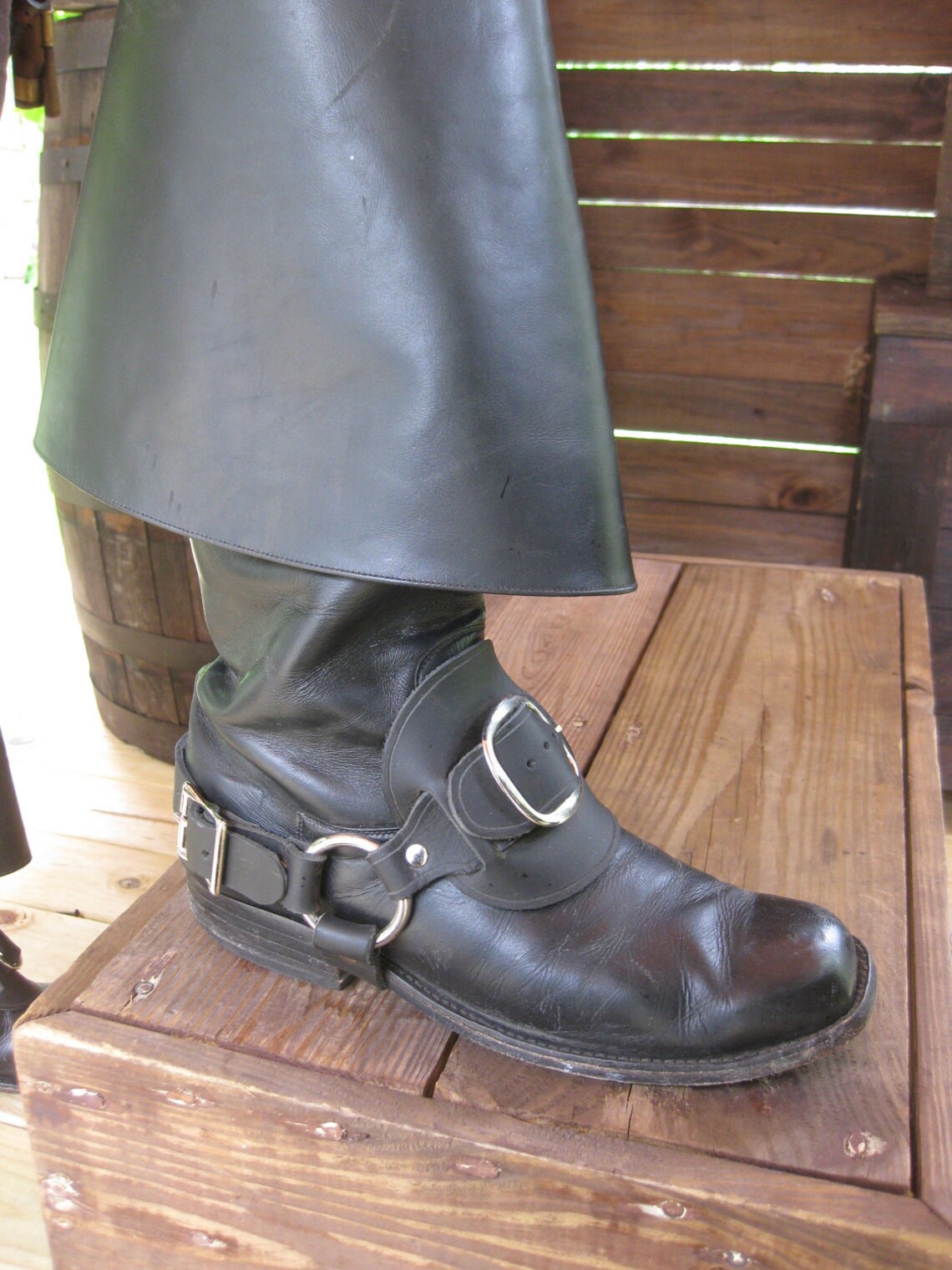 Leather Round Style Buckled Boot Straps / Pirate Costume / | Etsy