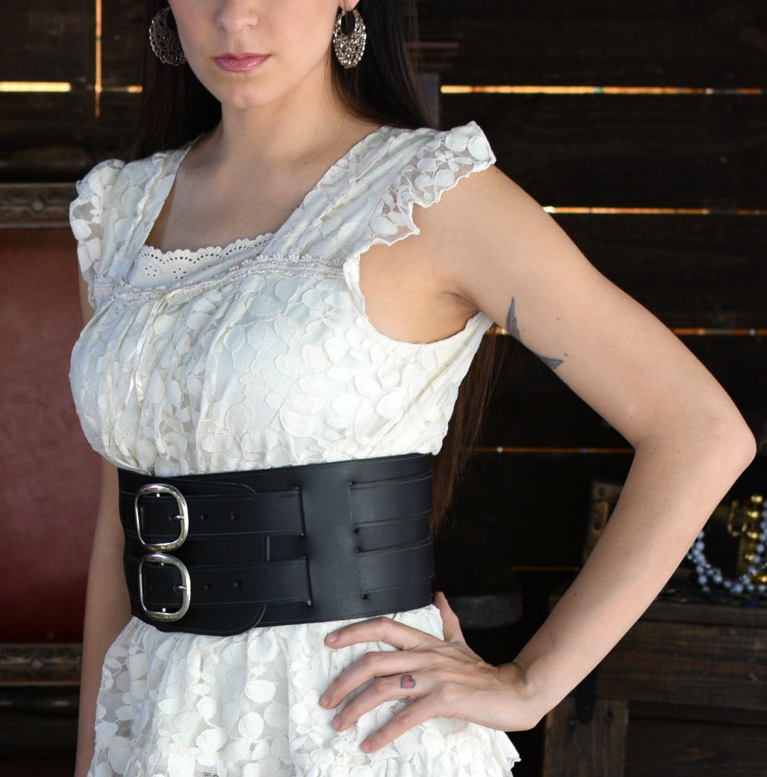 2 Strap Leather Corset Belt / Warrior Woman - Etsy