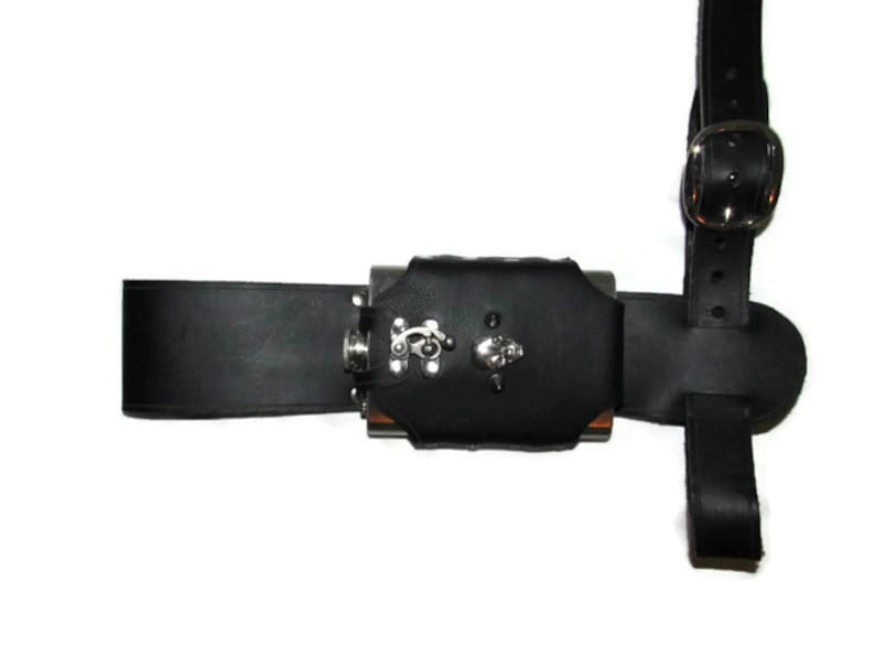 Leather Leg Flask Holster with optional Skull Concho and | Etsy