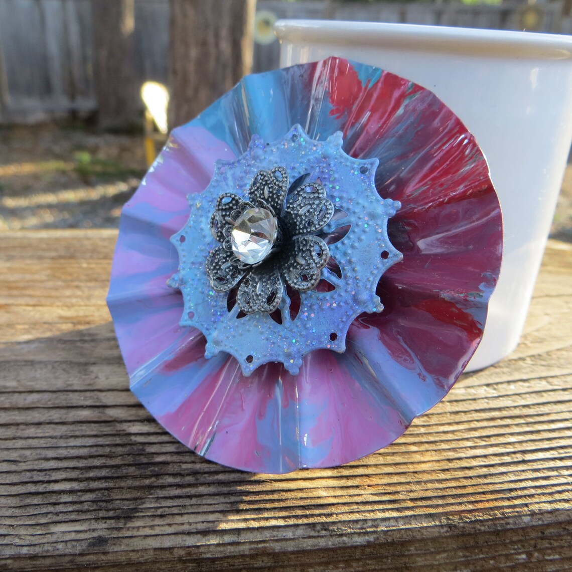 Tart Tin Magnet Handmade Handpainted Large Decorative Magnet - Etsy