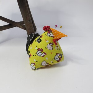 Adorable Chicken Pin Cushion Handmade Cotton Fabric Stuffed With ...