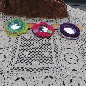Tufted Mirror Punch Needle Mirror Round Kitchy Whimsical Small - Etsy