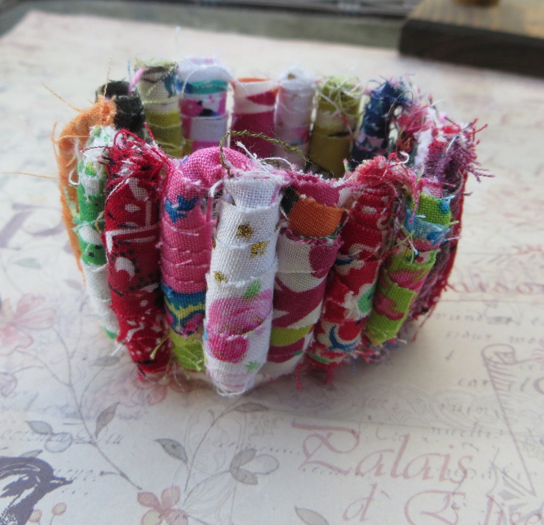 Fabric Cuff Textile Cuff Eco Friendly Recycled No Metal Colorful Fabric ...