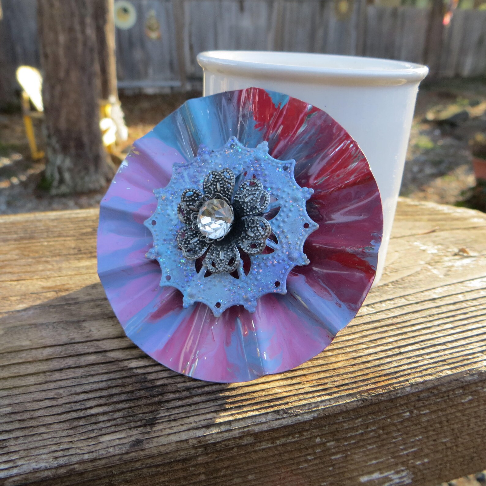 Tart Tin Magnet Handmade Handpainted Large Decorative Magnet - Etsy