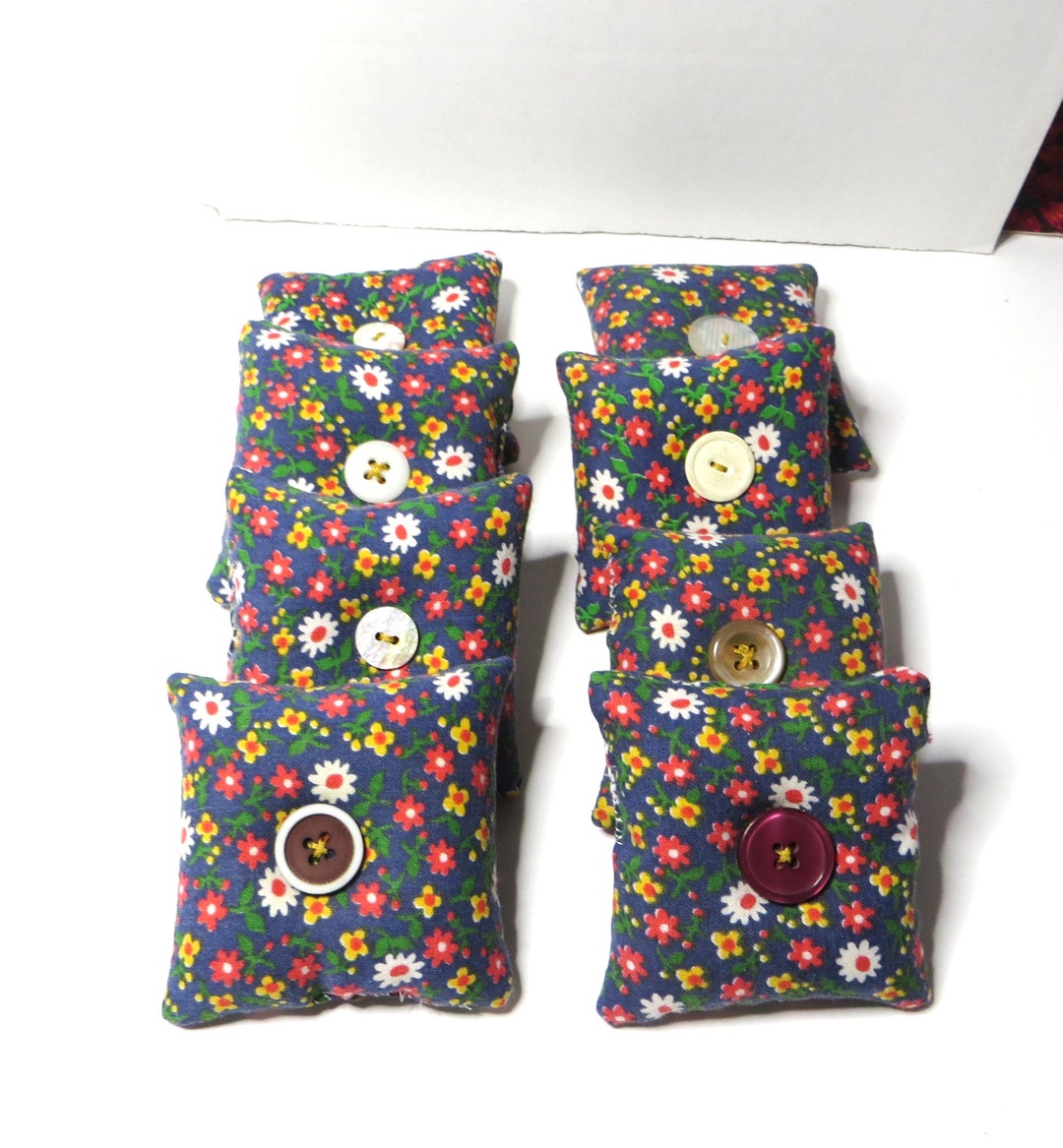 Set of Eight Pattern Weights 3 Emory Sand Filled Tiny Pincushions or ...