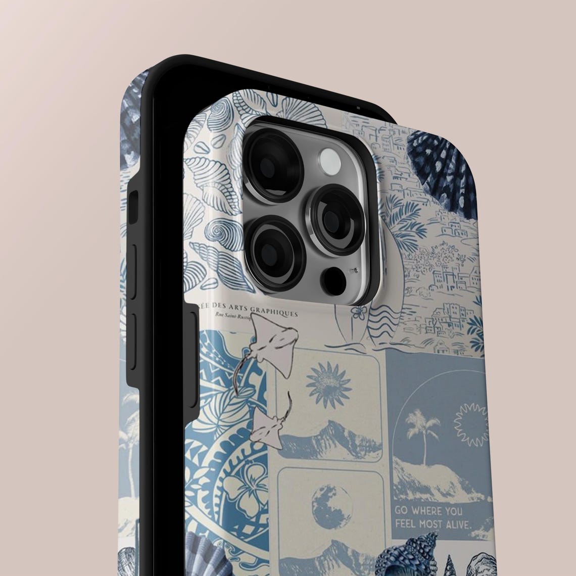 Coastal Preppy Seashell iPhone & Samsung Case, Beach Ocean Collage. - Etsy
