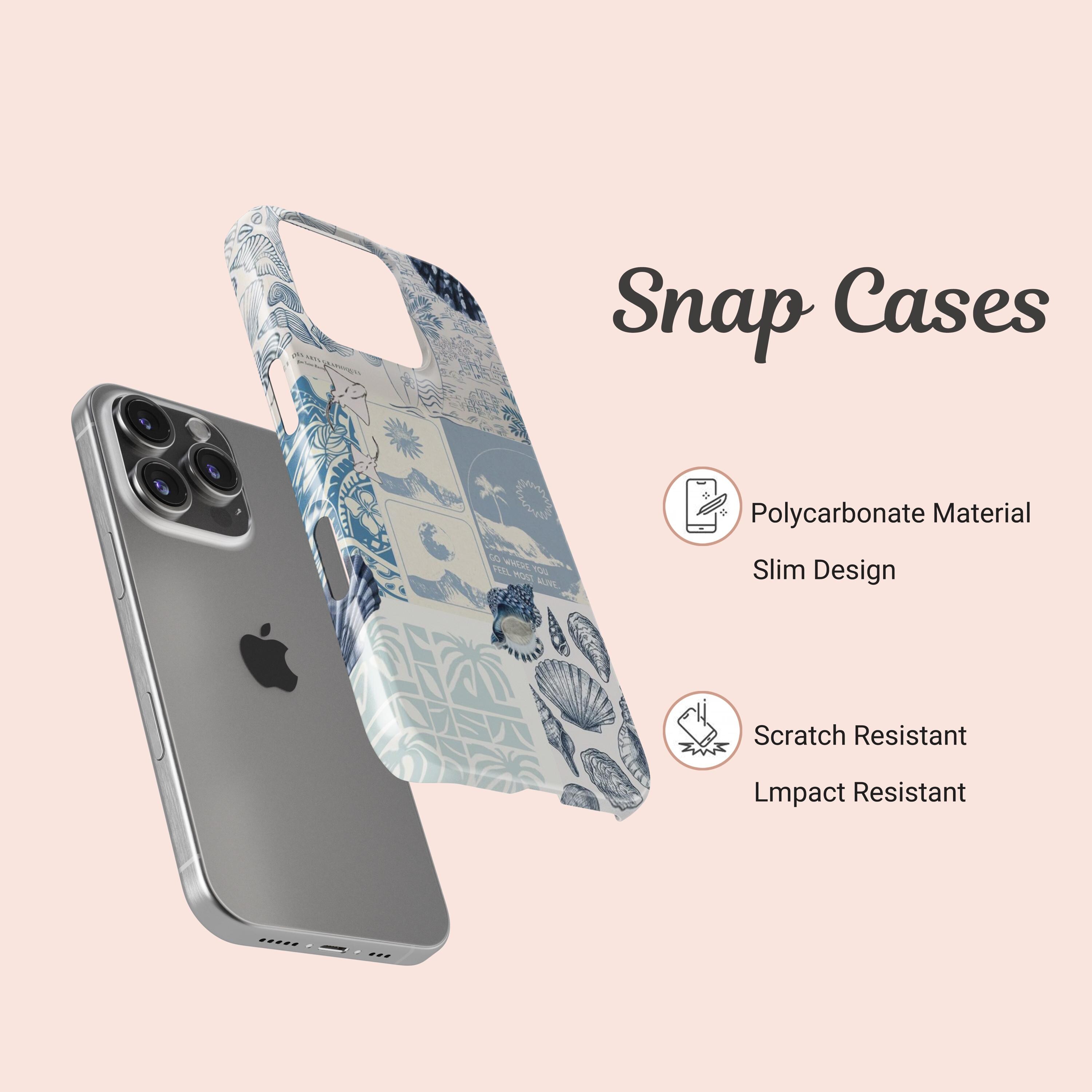 Coastal Preppy Seashell iPhone & Samsung Case, Beach Ocean Collage. - Etsy