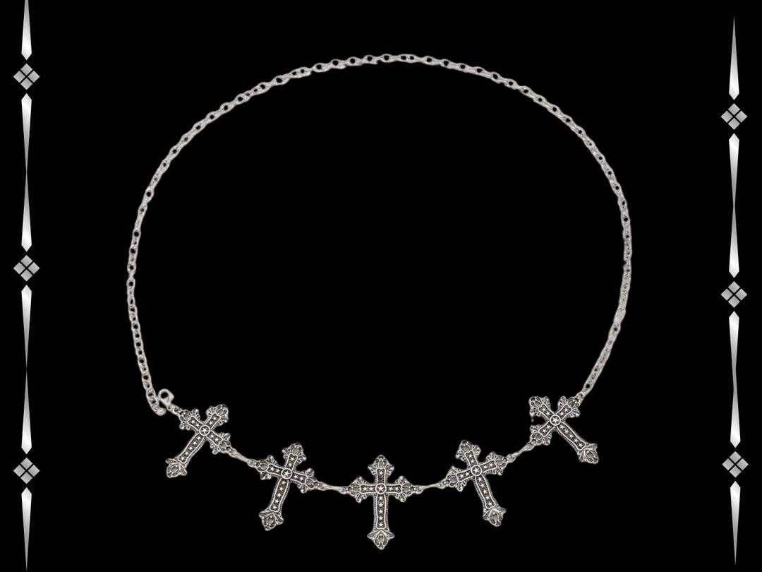 Gothic Cross Chain Waist Belt: Silver Punk Body Jewelry - Etsy
