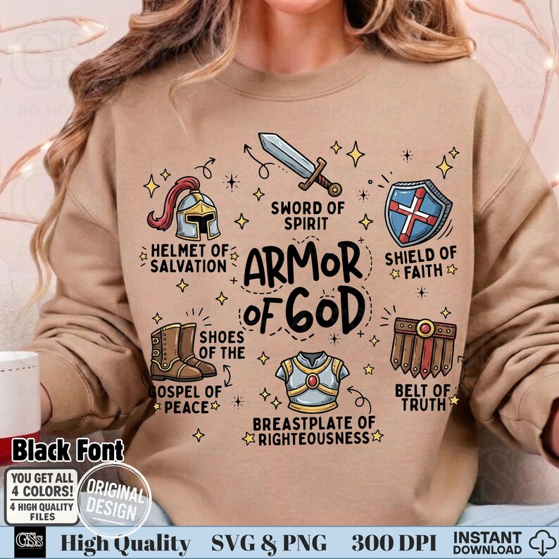 Armor of God Vintage Doodle PNG, Christian Ephesians 6 (digital ...
