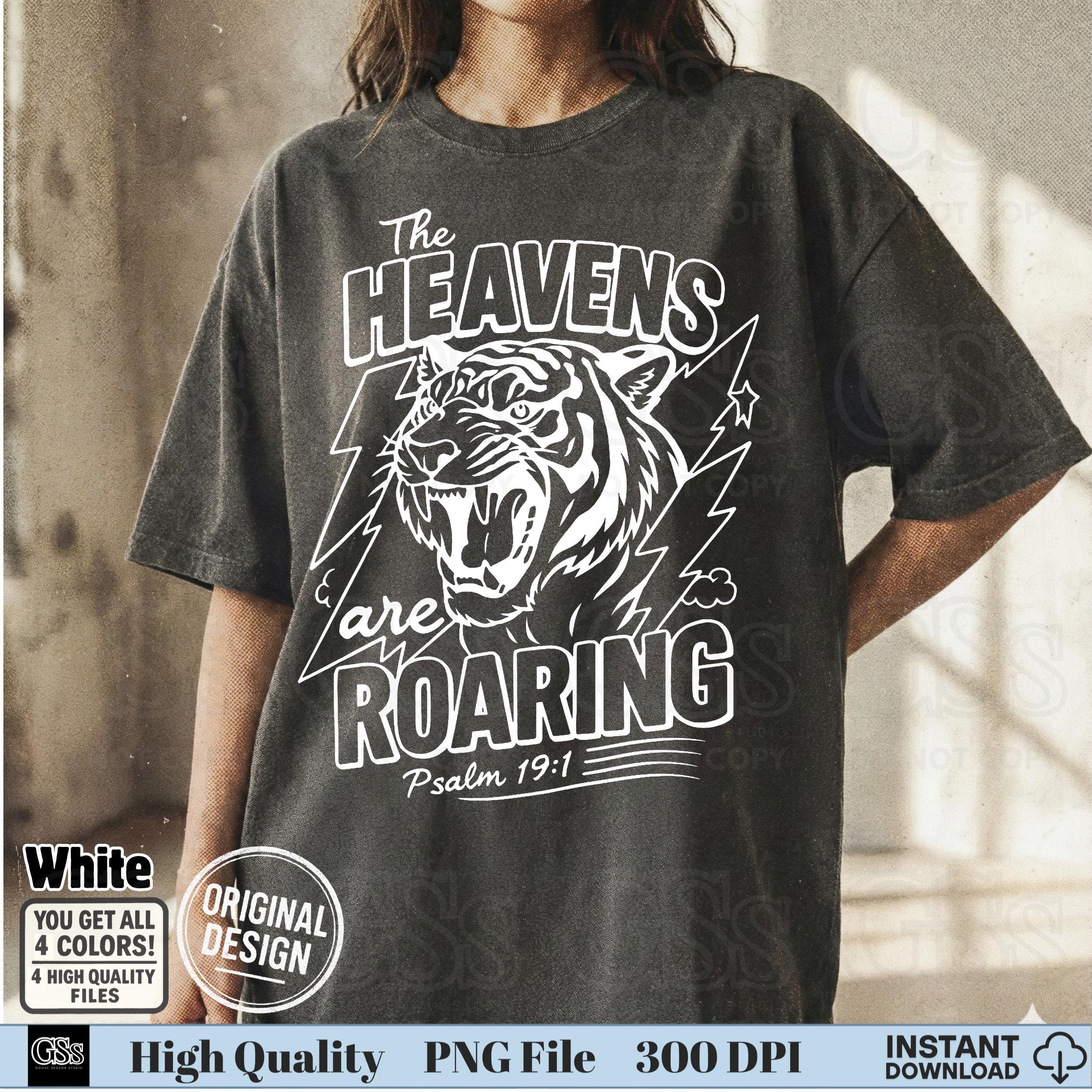 Roaring Tiger Bible Verse PNG: Retro Christian Tee Design (digital ...