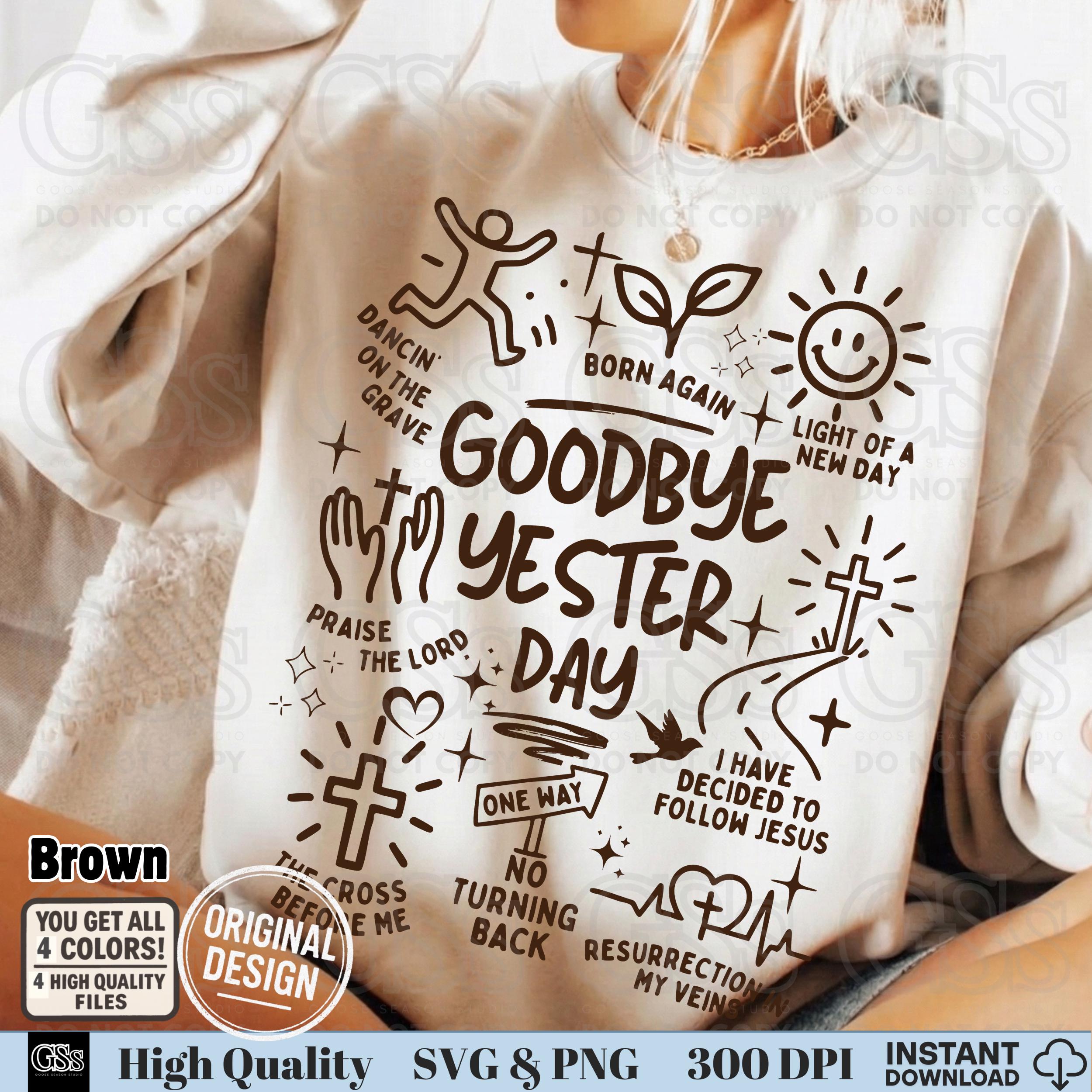 Christian PNG, Bible Verse Doodle PNG, Goodbye Yesterday Born Again ...