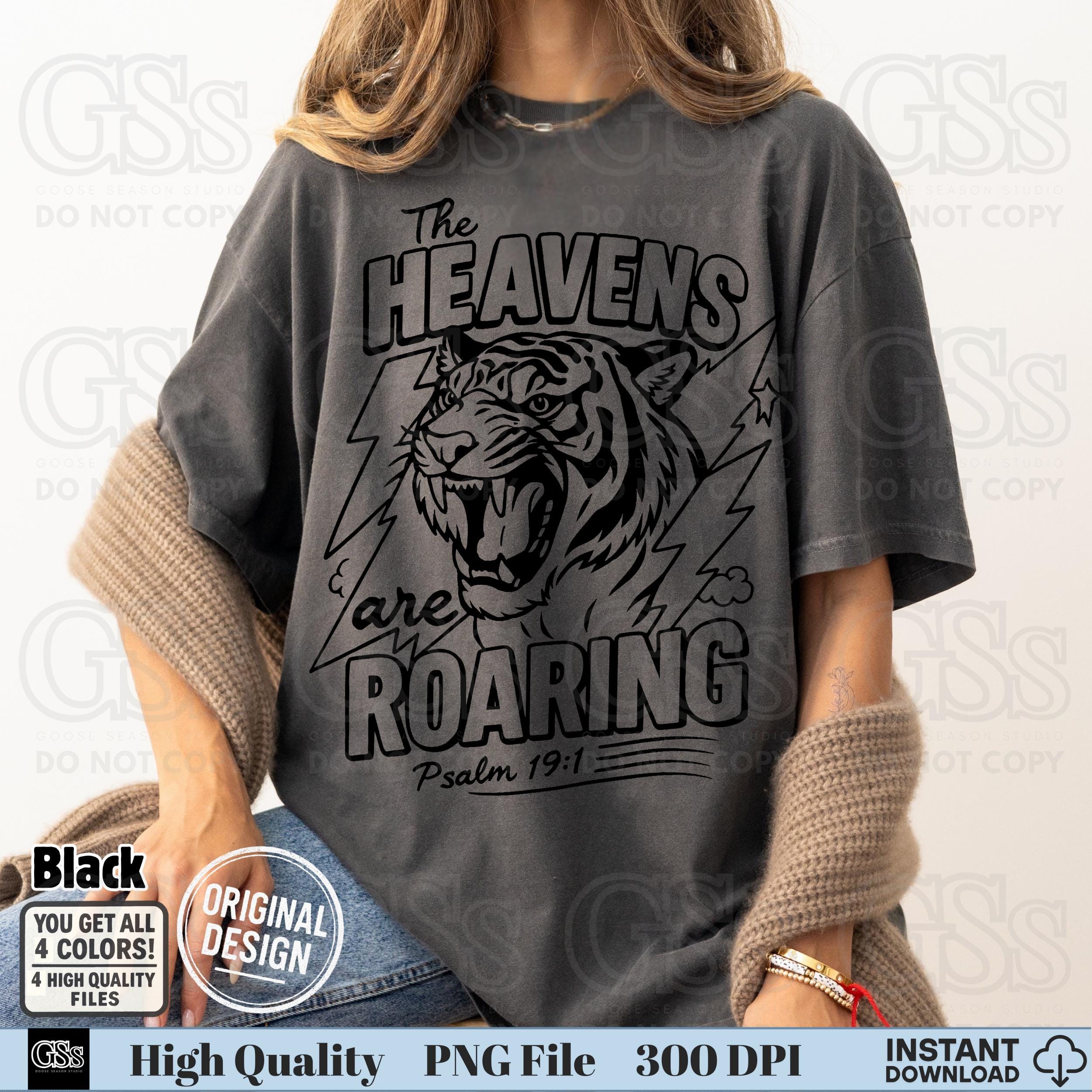 Roaring Tiger Bible Verse PNG: Retro Christian Tee Design (digital ...