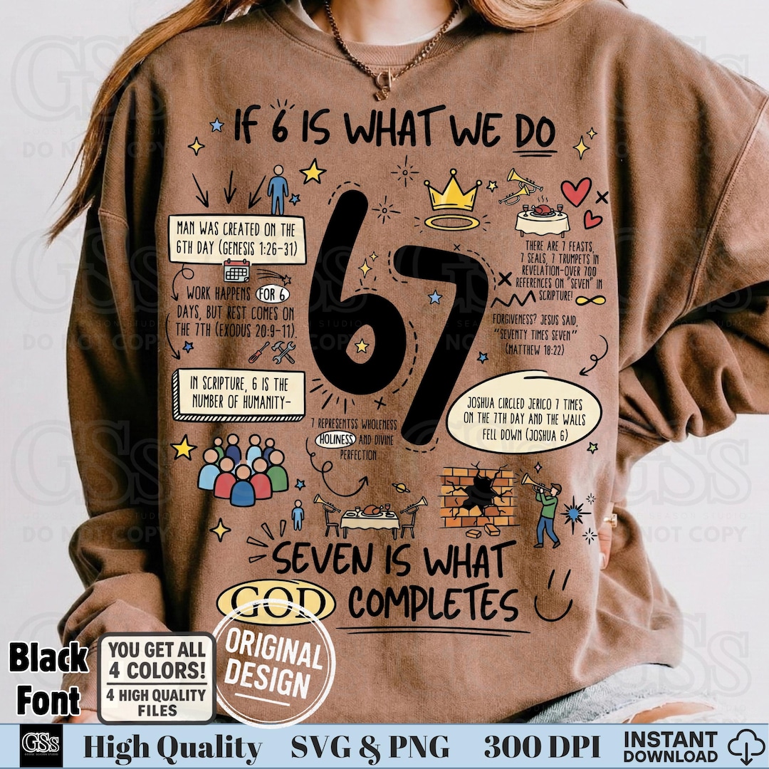 Christian Biblical Numerology Doodle PNG, If 6 is What We Do (digital ...