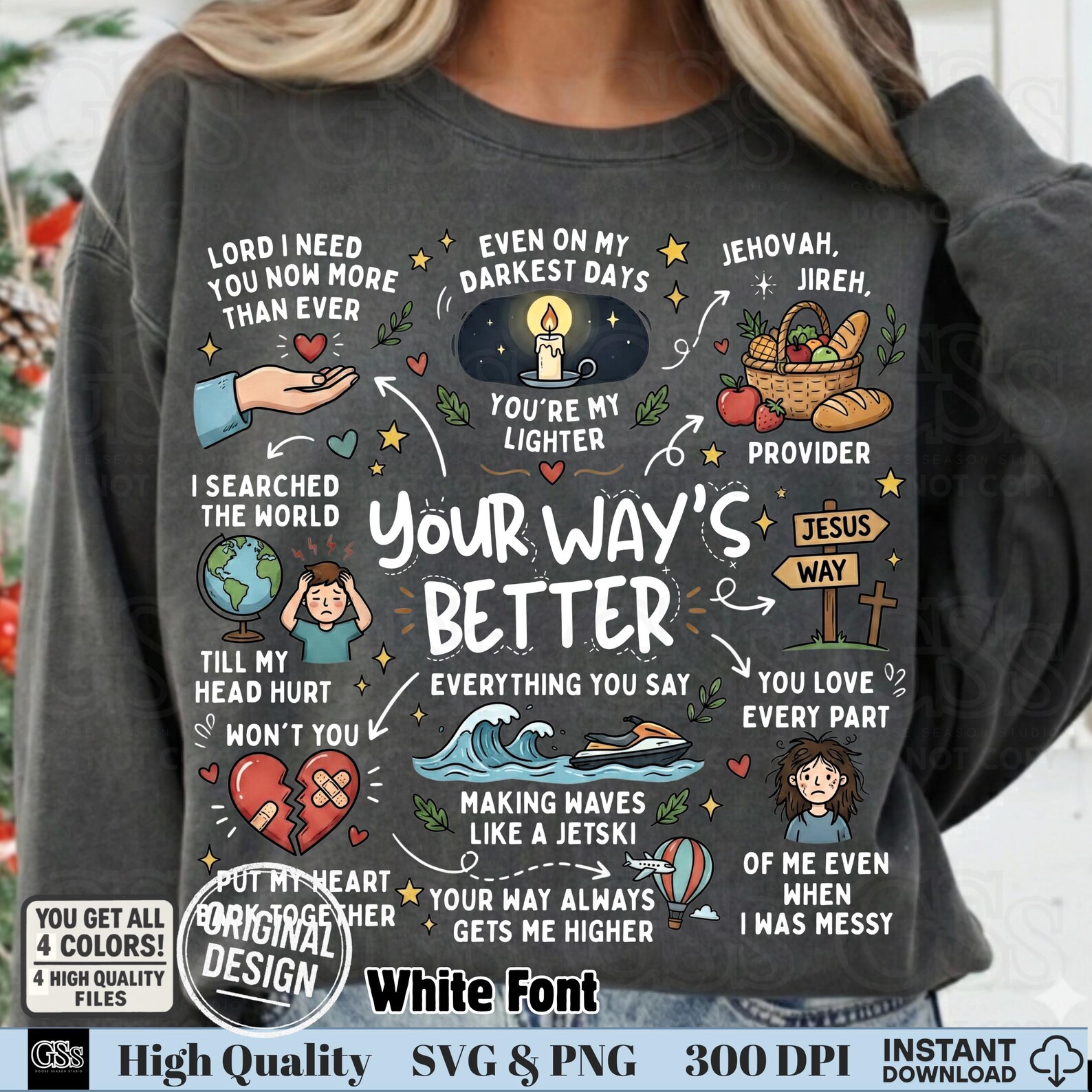 Your Ways Better Christian Doodle PNG, Worship Lyrics (digital Download ...