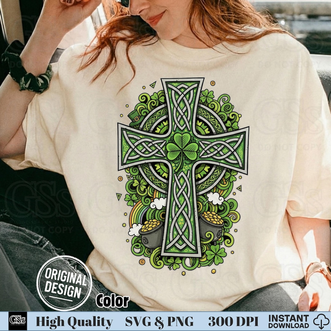 Irish Cross Shamrock PNG, St Patricks Day Clipart (digital Download) - Etsy