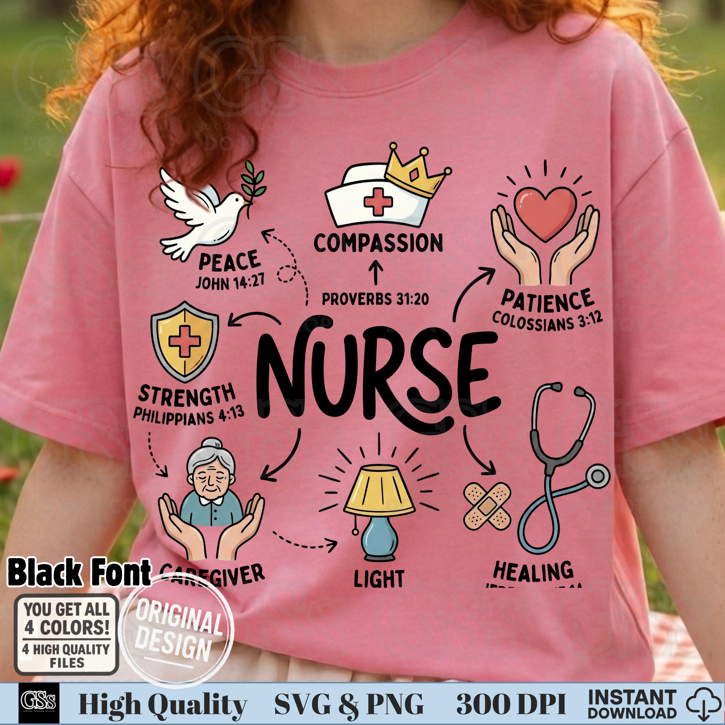 Christian Nurse PNG Bible Verse Nurse PNG Registered Nurse Gift Nursing ...