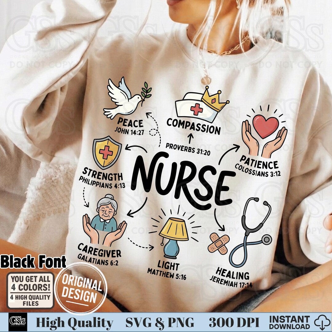 Christian Nurse PNG Bible Verse Nurse PNG Registered Nurse Gift Nursing ...