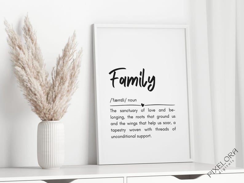 Family Definition Print, Family Wall Art, Printable Gift for Relatives ...