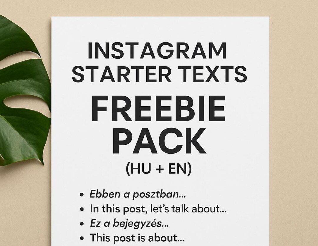 FREEBIE - Instagram Starter Pack – 10 Bio Texts + 5 Hooks (english ...