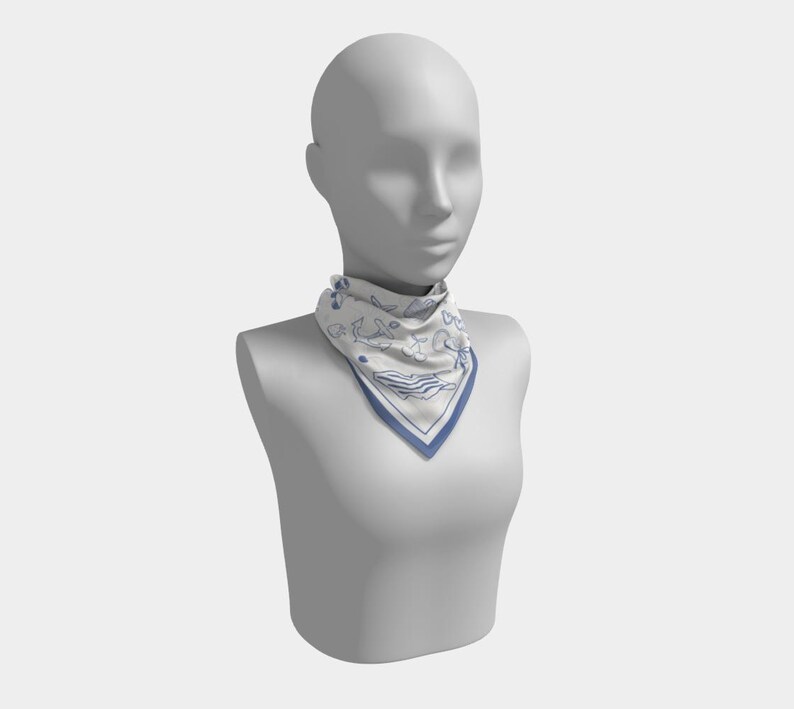 French Beach Silk Scarf, 100% Silk Summer Coastal Bandana ...