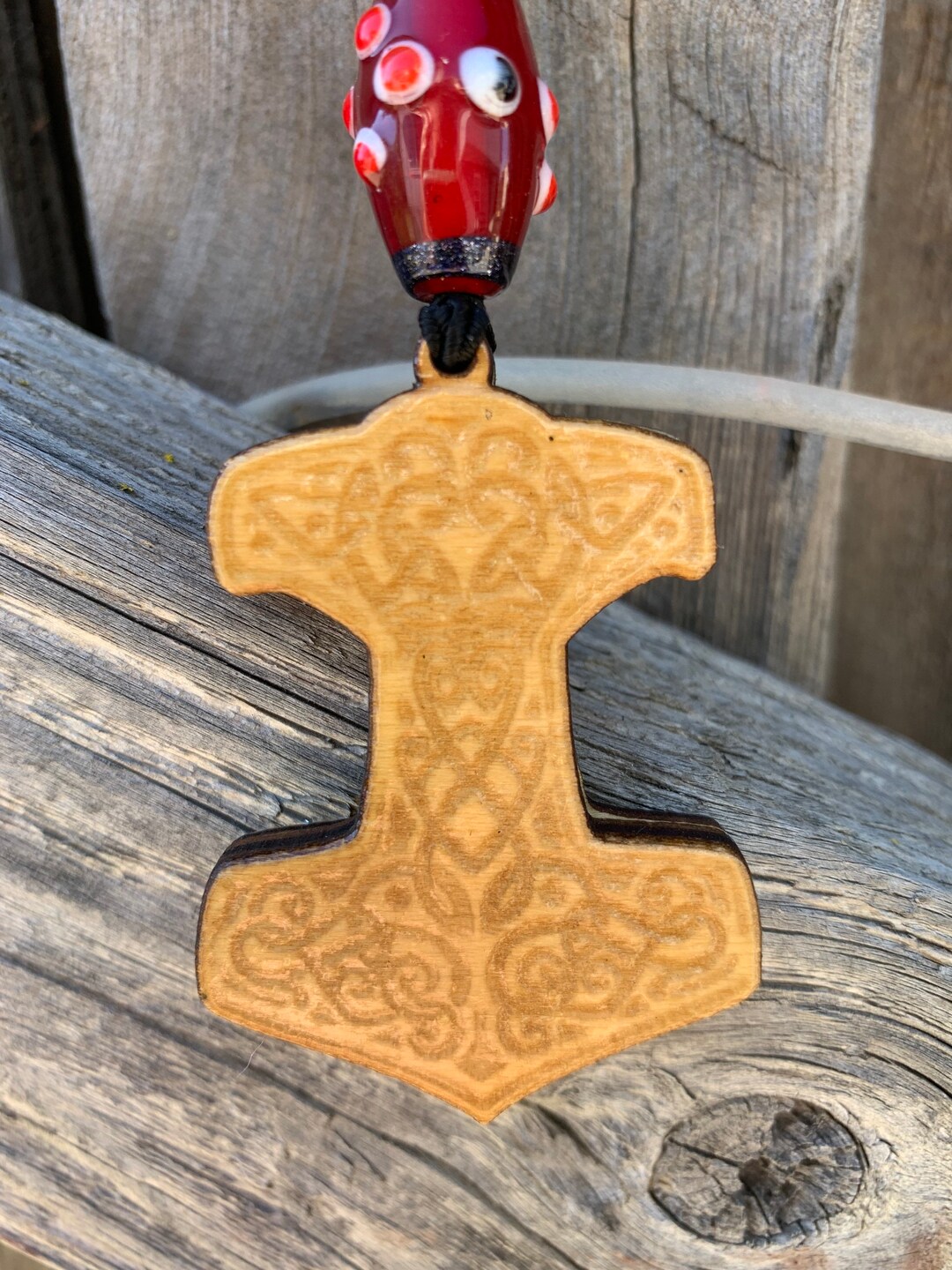 Birch Wood Thor's Hammer Amulet (heathen Viking Norse Asatru Mjolnir ...