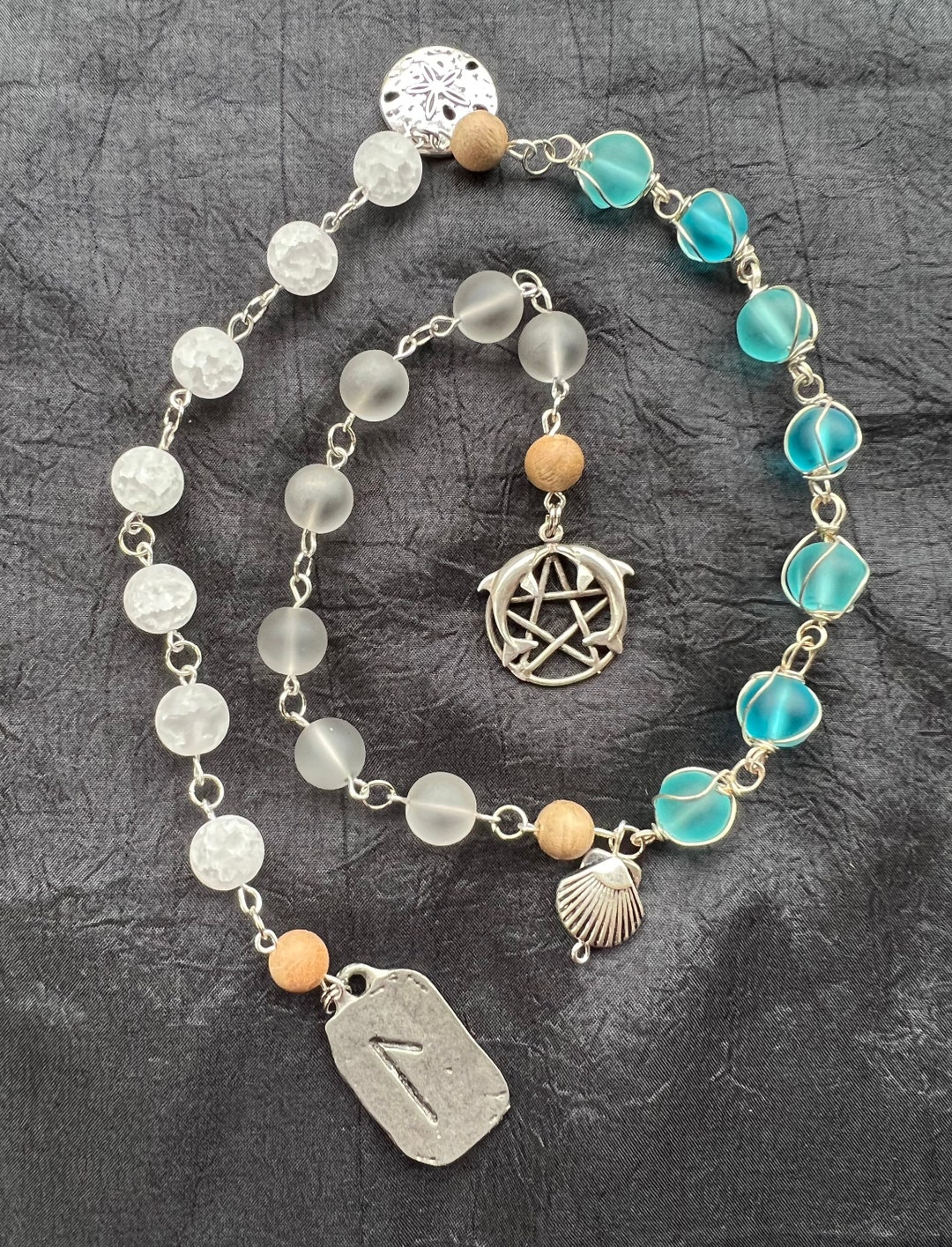 Dolphin-pentacle-laguz Prayer Chain ocean Pagan Heathen - Etsy