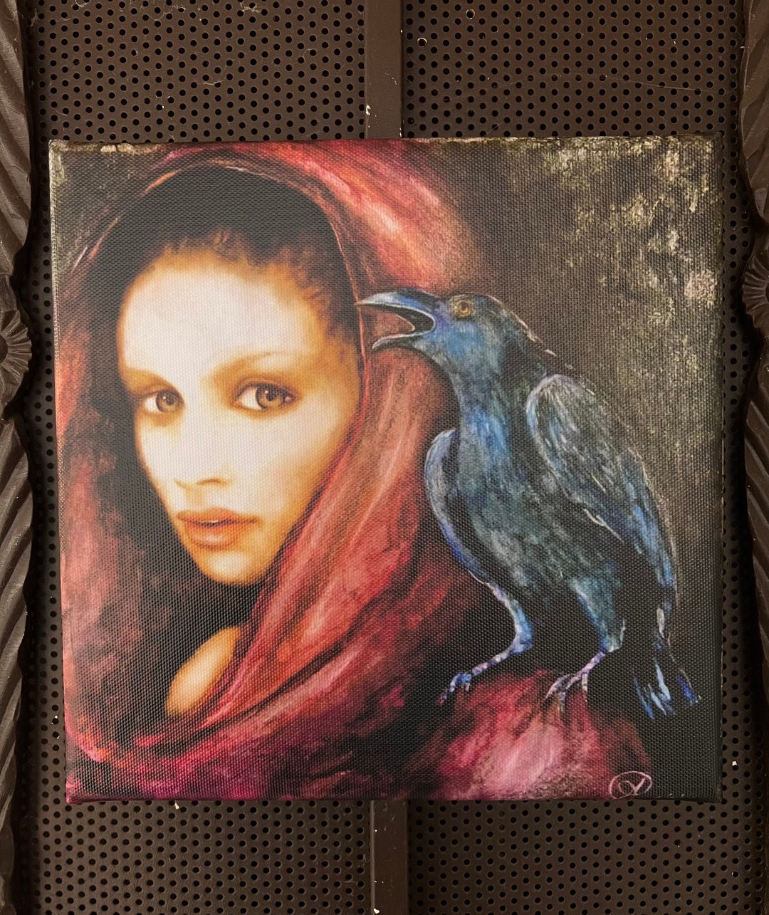 Raven Daughter 8x8 Canvas odin Morrigan Valkyrie Messenger - Etsy