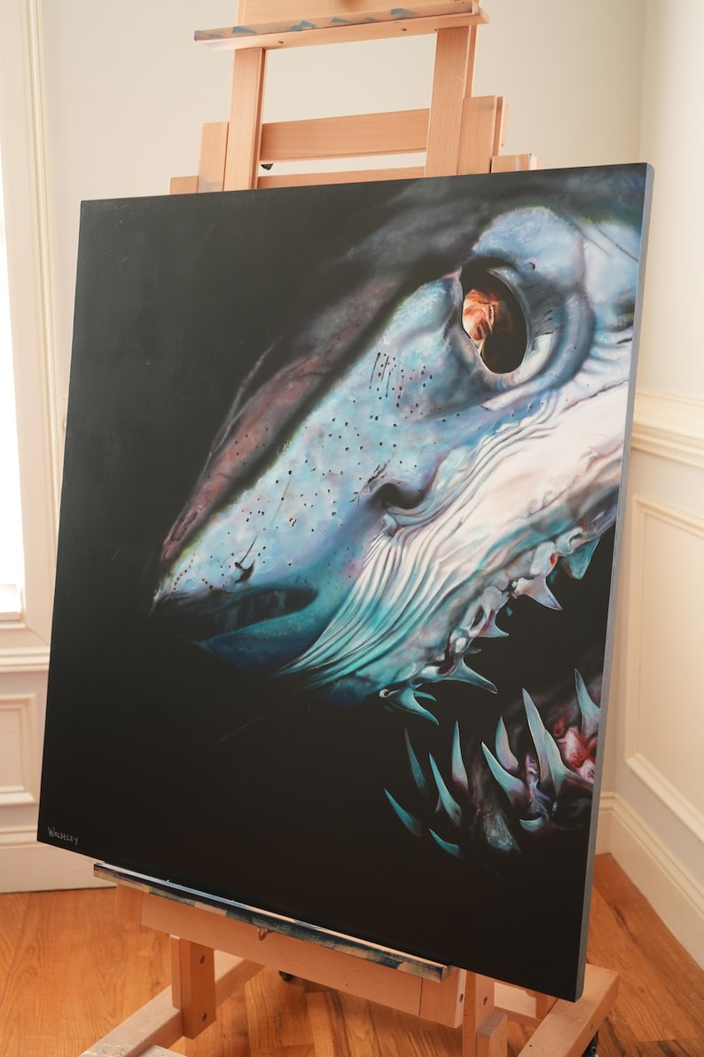 Mako Shark Painting, Mako Shark Art, Mako Shark Print, Shark Art, Shark ...