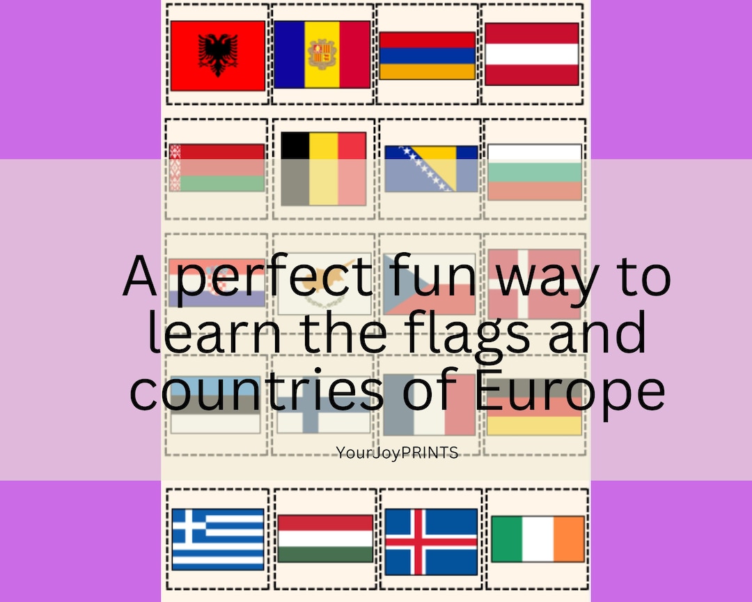 European Flags Pexeso – Advanced Version | Printable Geography Game PDF ...
