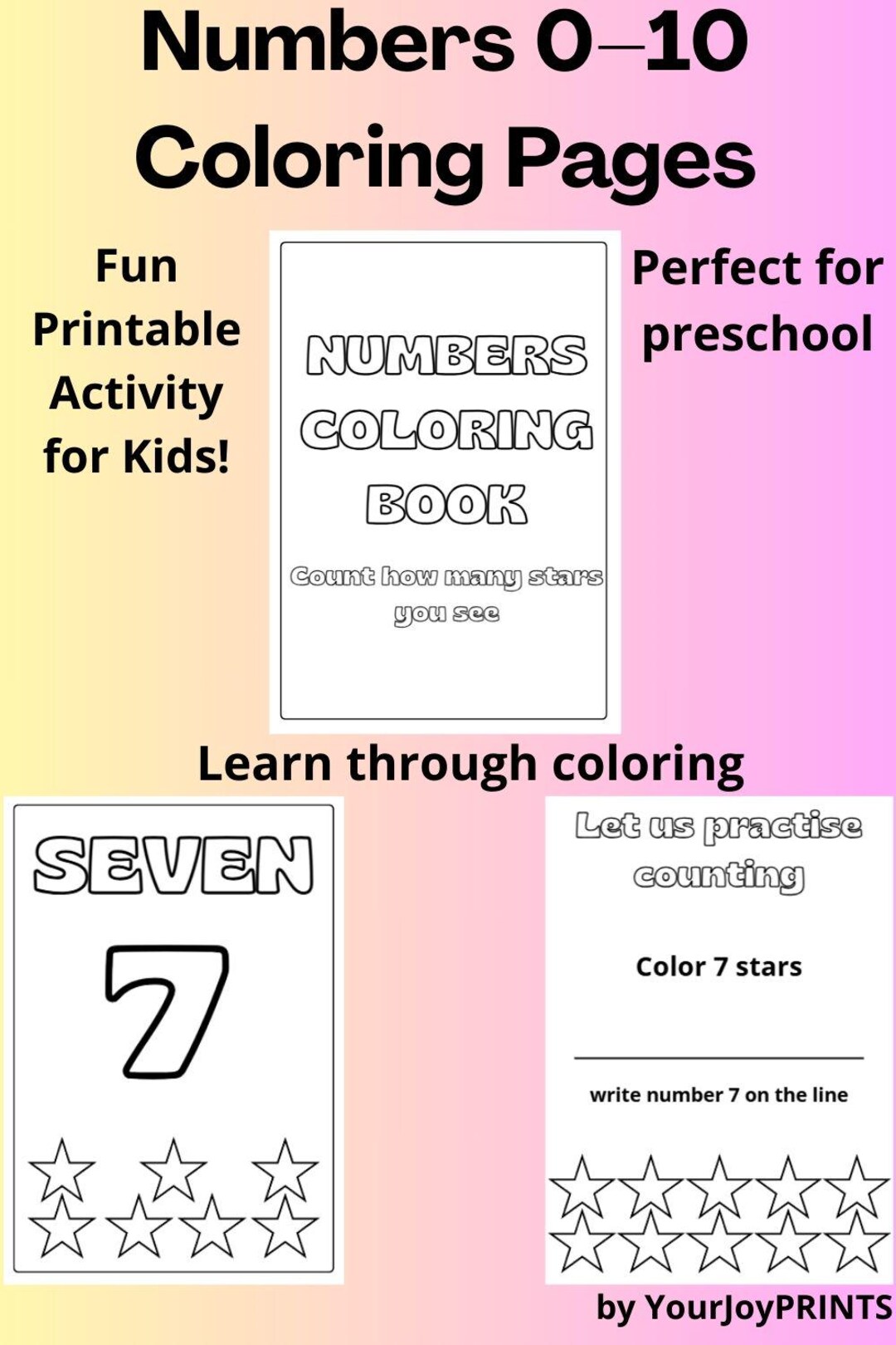 Numbers Coloring Pages for Kids – Printable 0–10 Activity – Fun ...