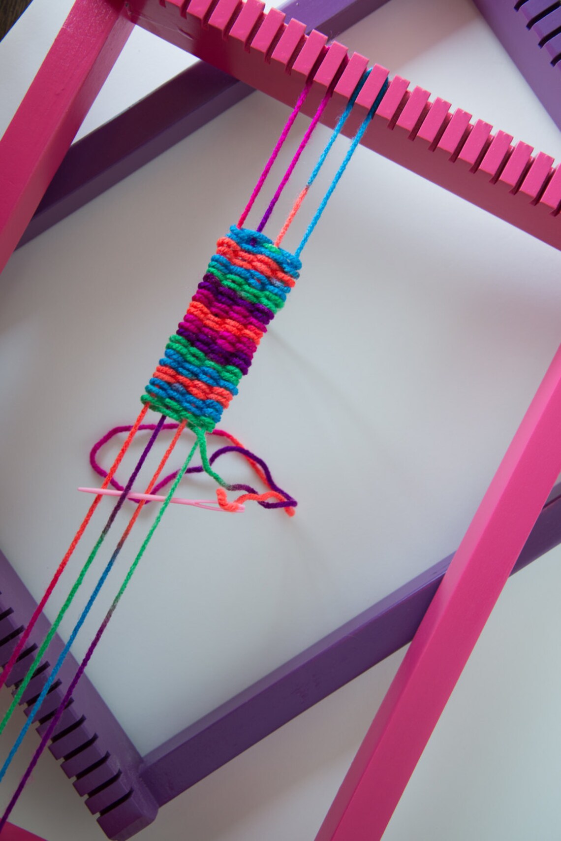 Kid's Weaving Loom Kit With Pink Loom - Etsy