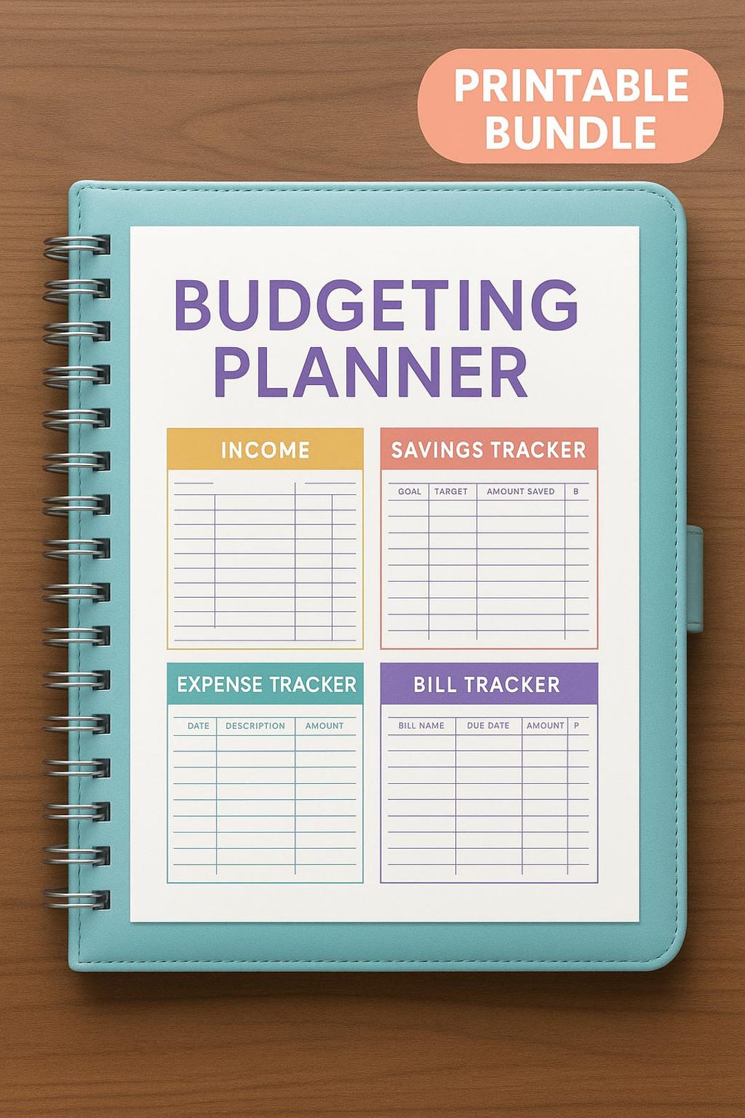 Colorful Budget Planner Bundle | 8 Printable Budget Sheets Monthly ...