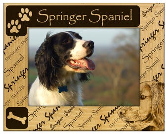Springer Spaniel Laser Engraved Wood Picture Frame - Etsy