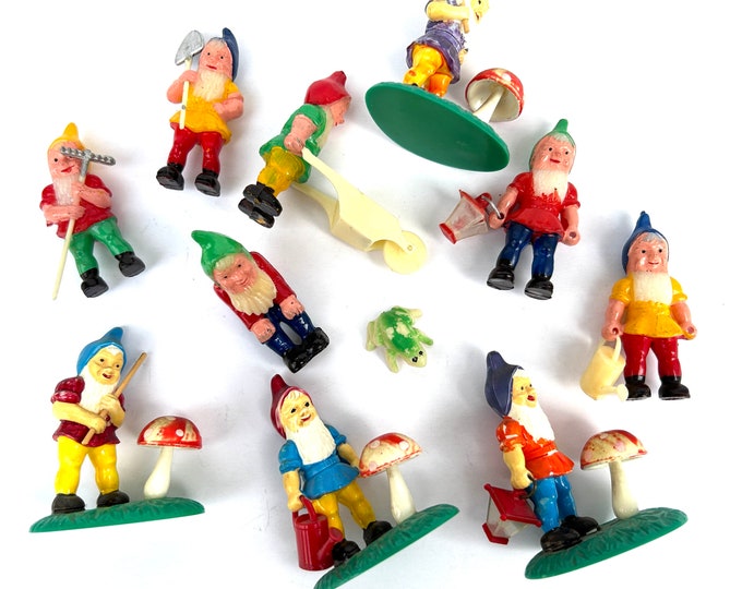 Plastic Gnomes Dwarfs Toadstools Cake Toppers Arts & Crafts - Etsy