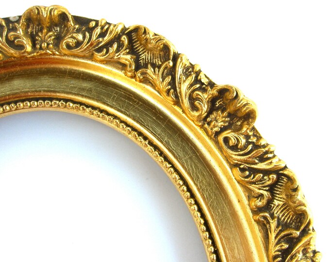 Gold Leaf Wood Baroque Picture Frame Ornate Oval Gallery - Etsy