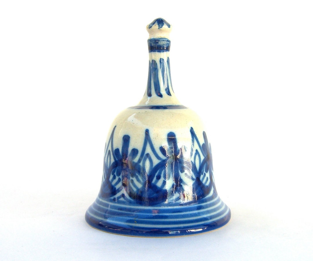 Ceramic Bell Blue and White Spain Signed Figas 23 Spanish Pottery - Etsy