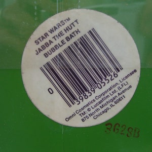 Star Wars Bubble Bath NIP Jabba the Hutt 1983 Return of the Jedi ...