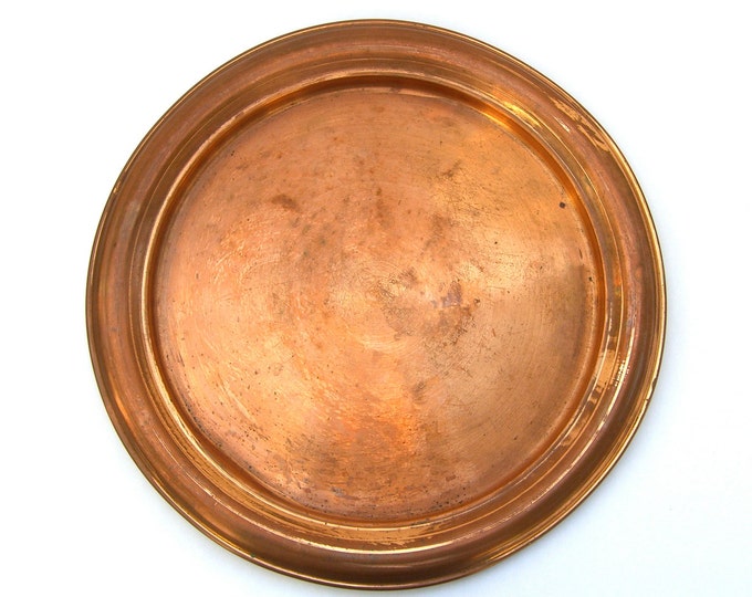 Vintage West Bend Solid Copper Tray , Rustic Retro Tray , Bar , Serving ...