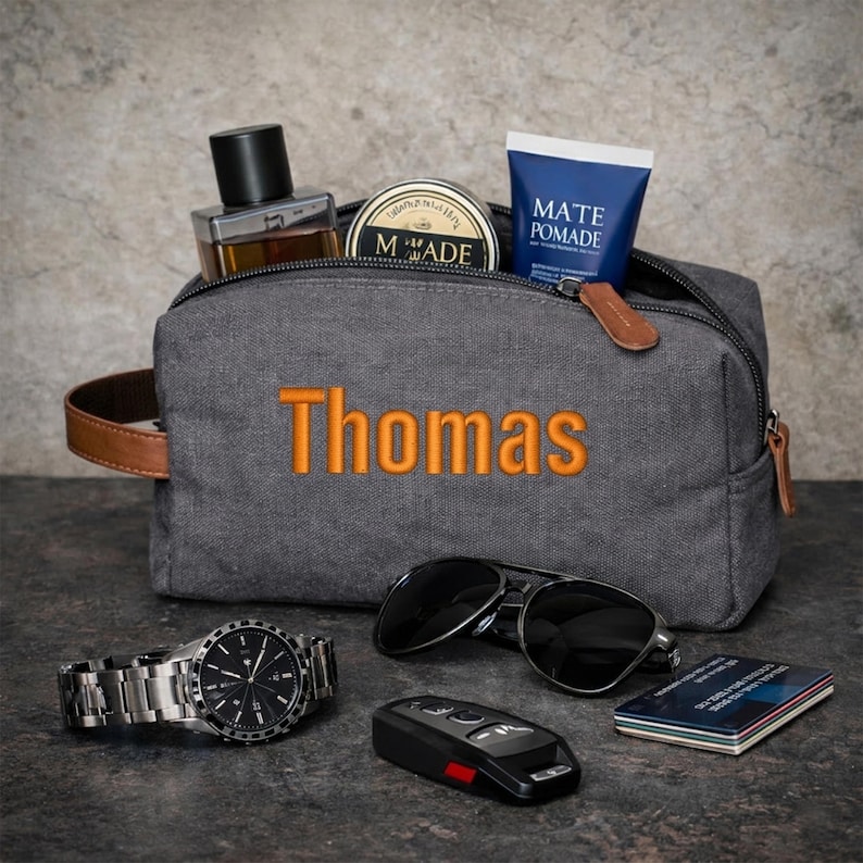 Custom Embroidered Toiletry Bag, Personalized Dopp Kit for Men, Travel ...
