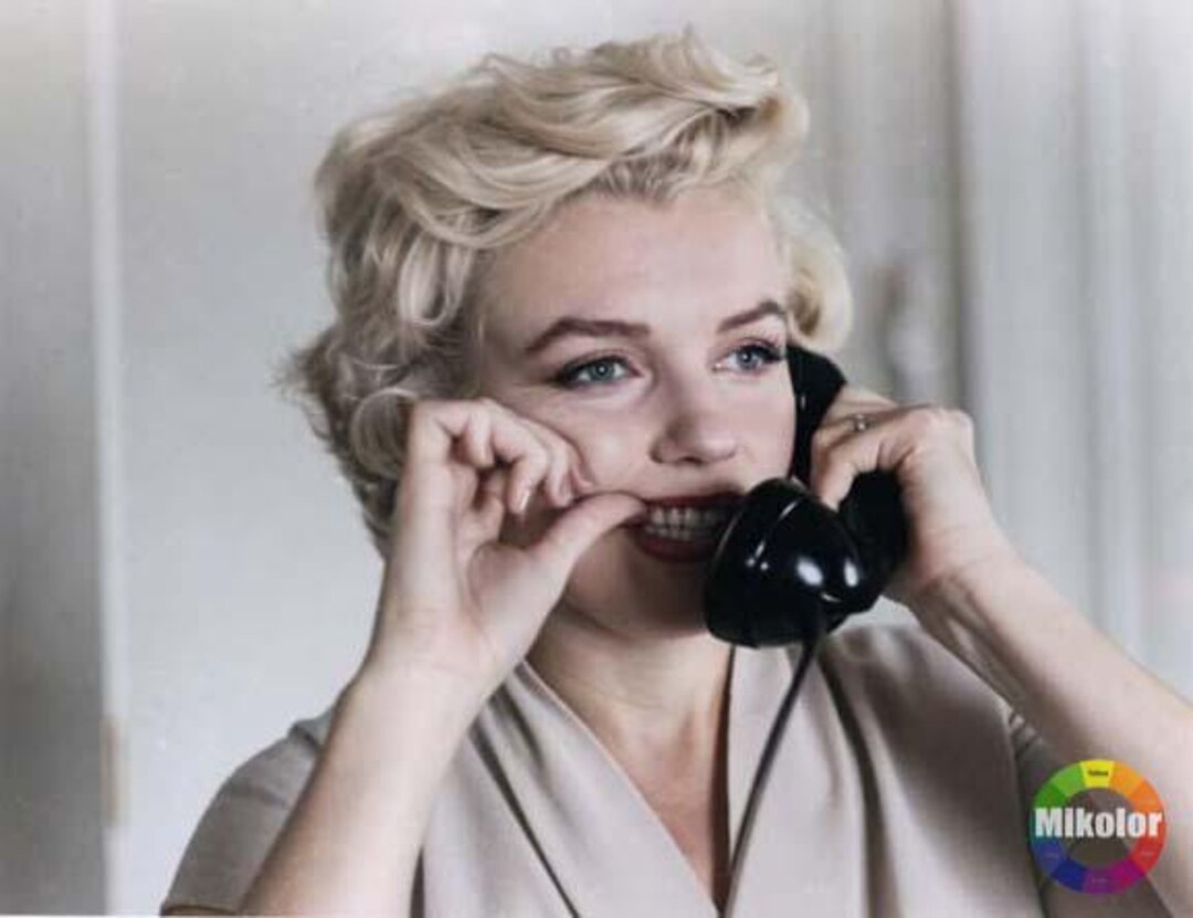 Marilyn Monroe Colorized Phone Call Photo 1960 - Etsy