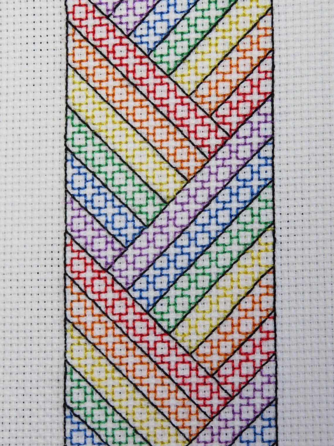 Rainbow Stripes Bookmark | Blackwork Embroidery Pattern - Etsy