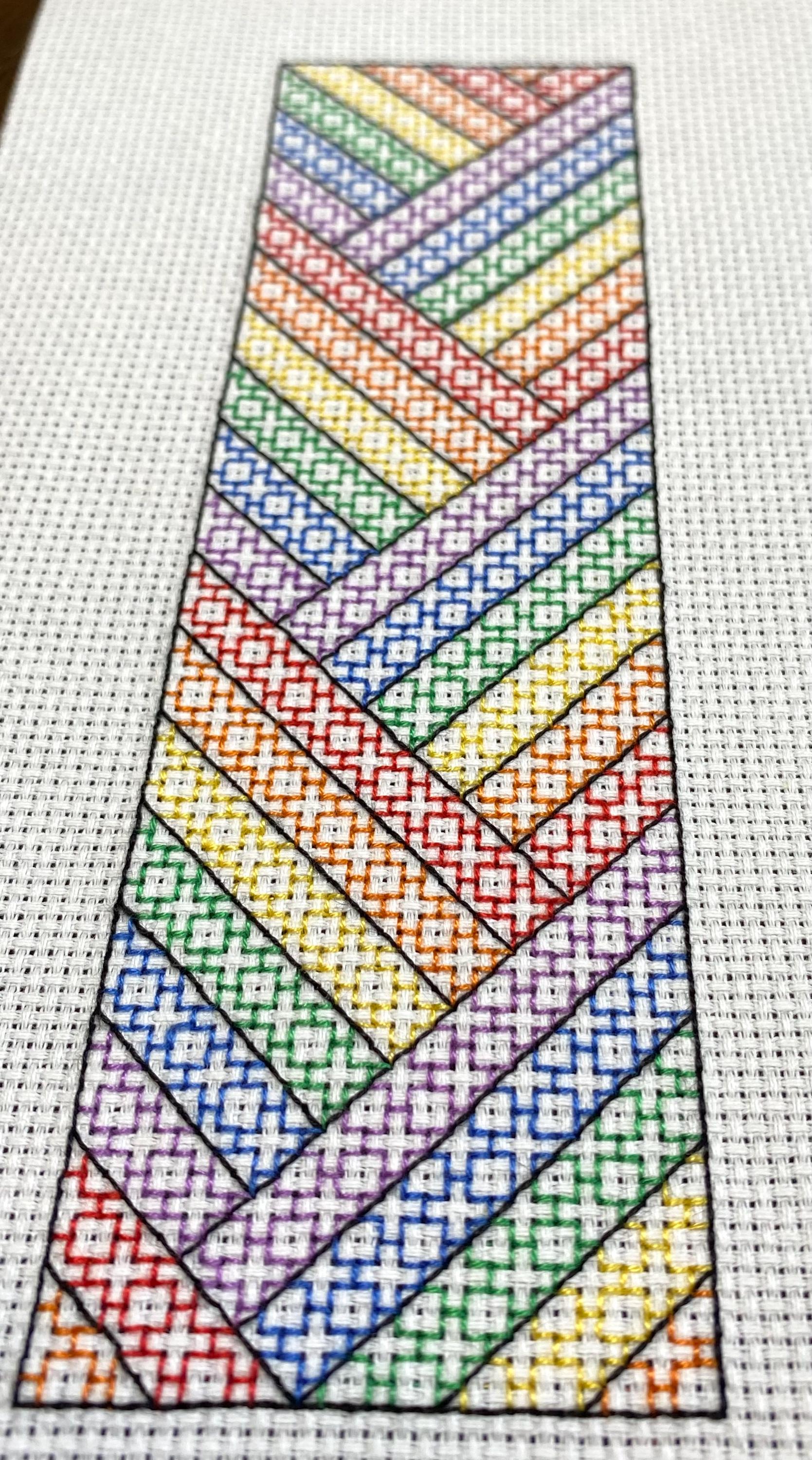 Rainbow Stripes Bookmark | Blackwork Embroidery Pattern - Etsy