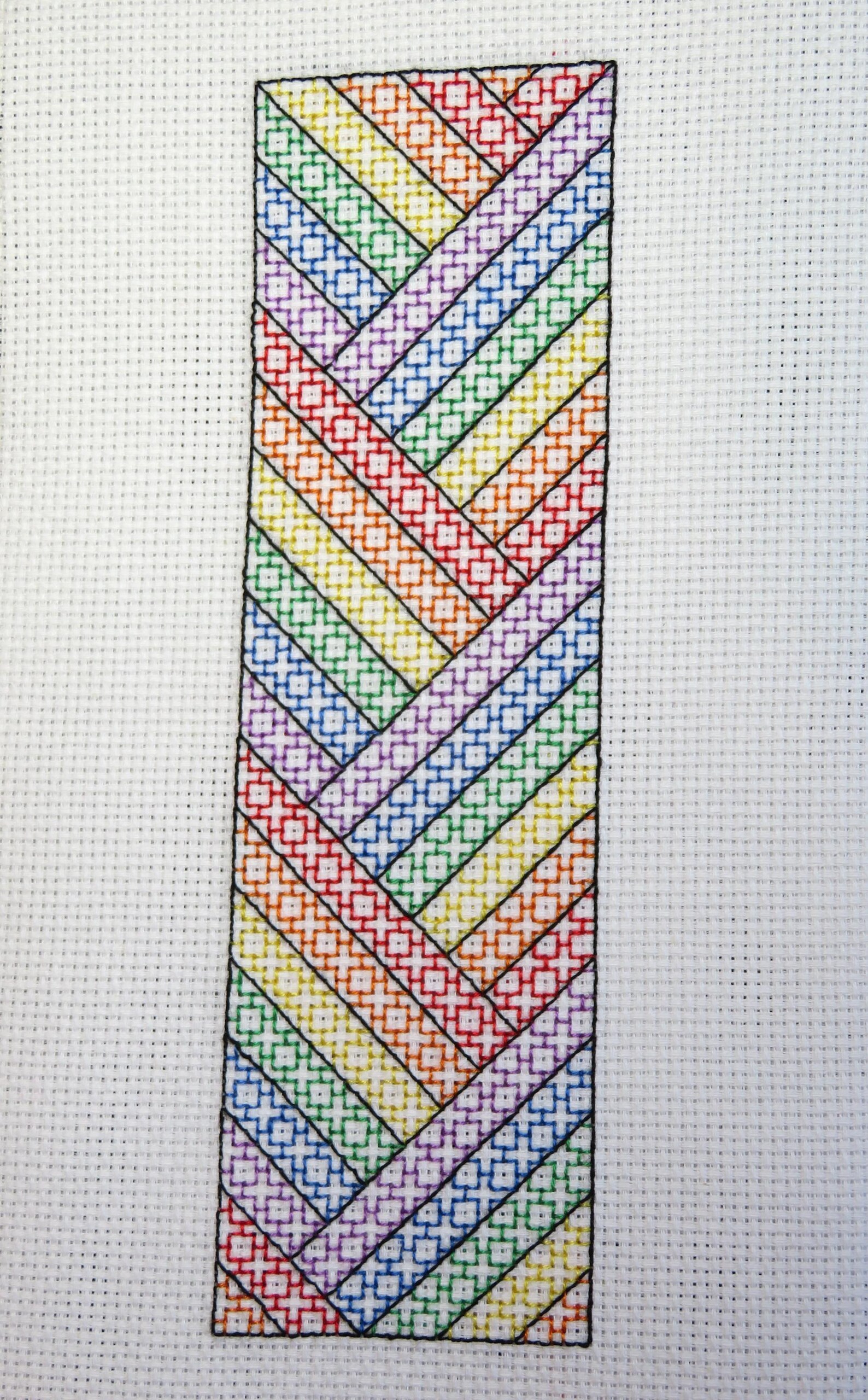 Rainbow Stripes Bookmark | Blackwork Embroidery Pattern - Etsy