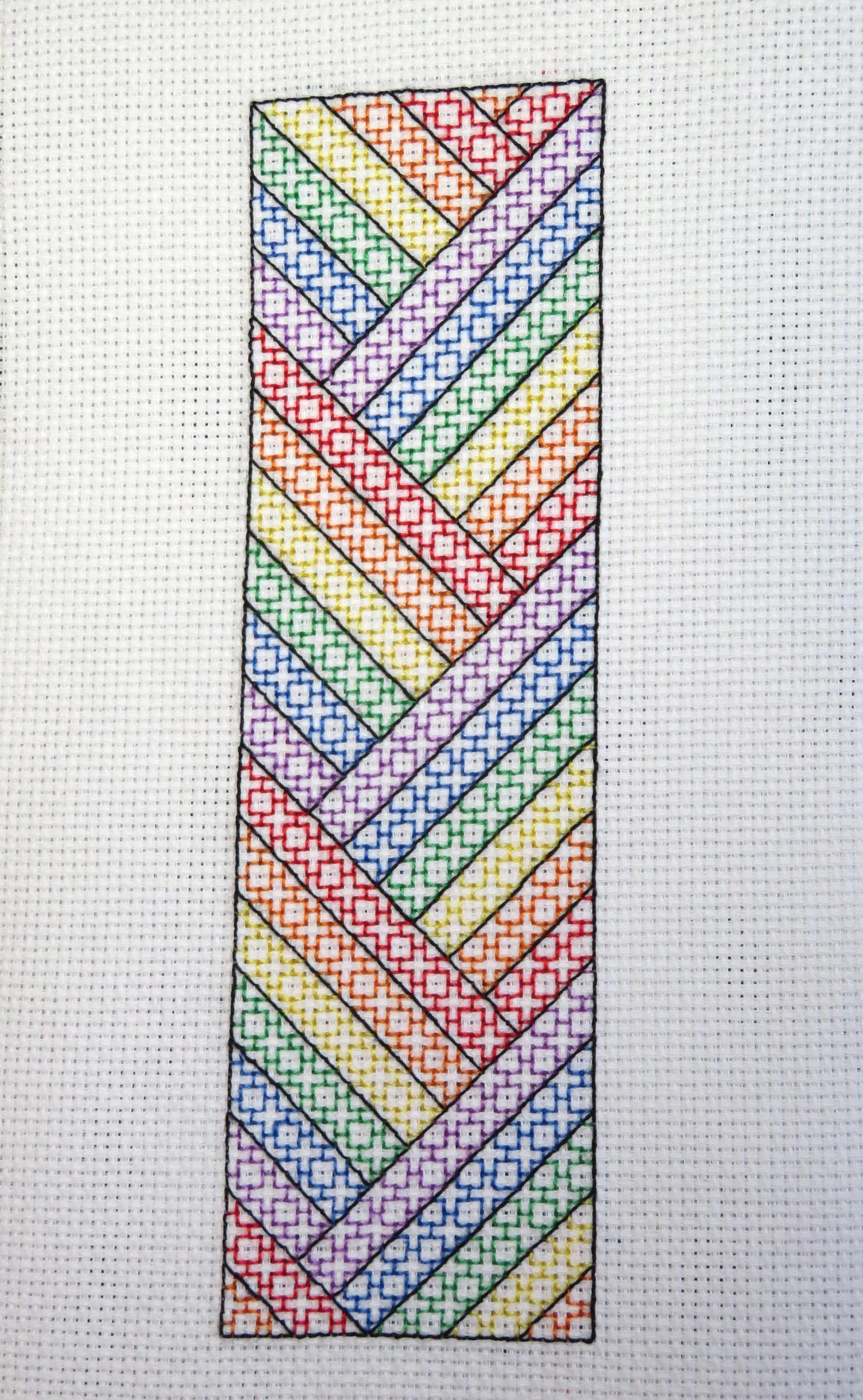Rainbow Stripes Bookmark | Blackwork Embroidery Pattern - Etsy