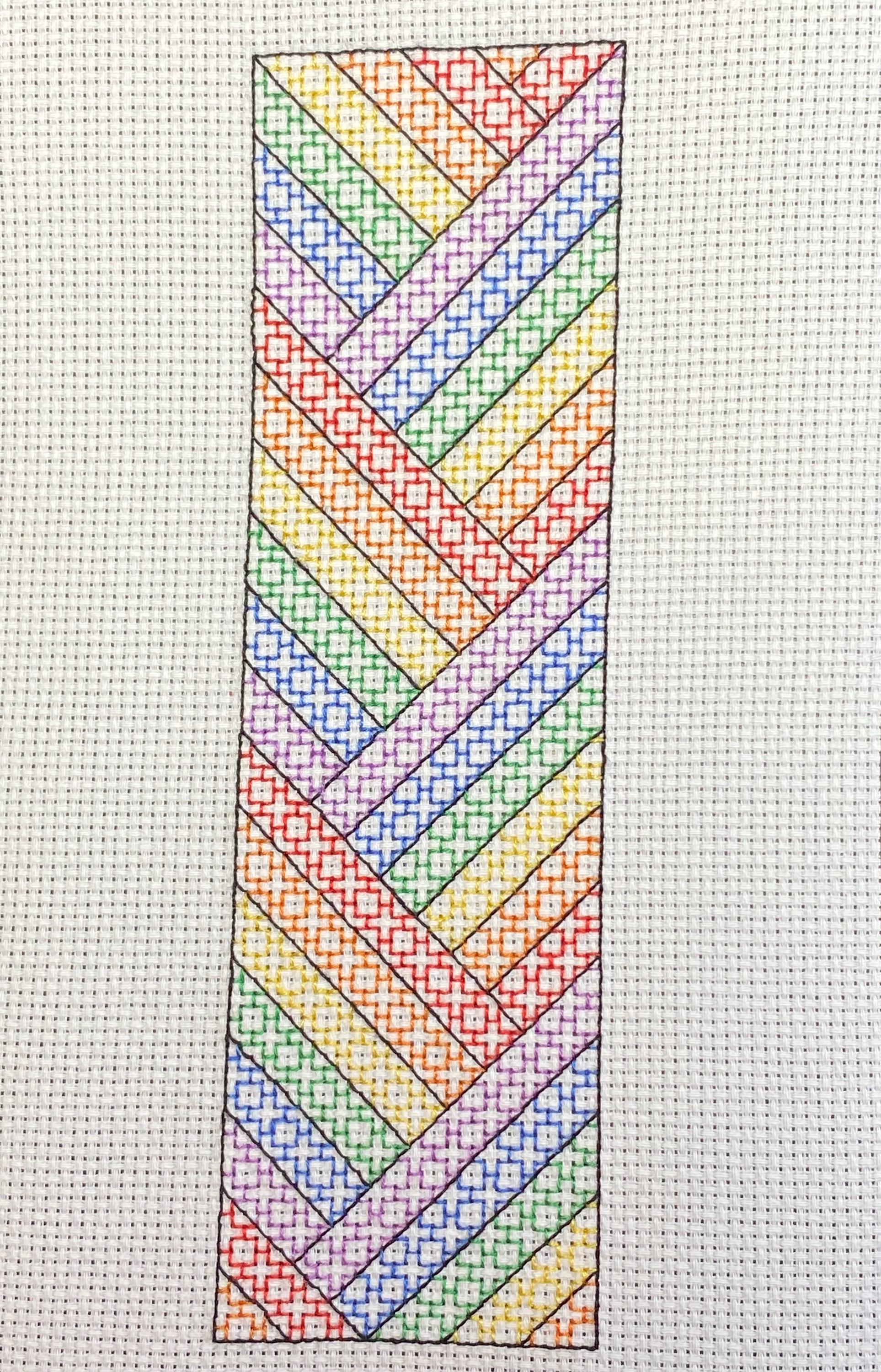 Rainbow Stripes Bookmark | Blackwork Embroidery Pattern - Etsy