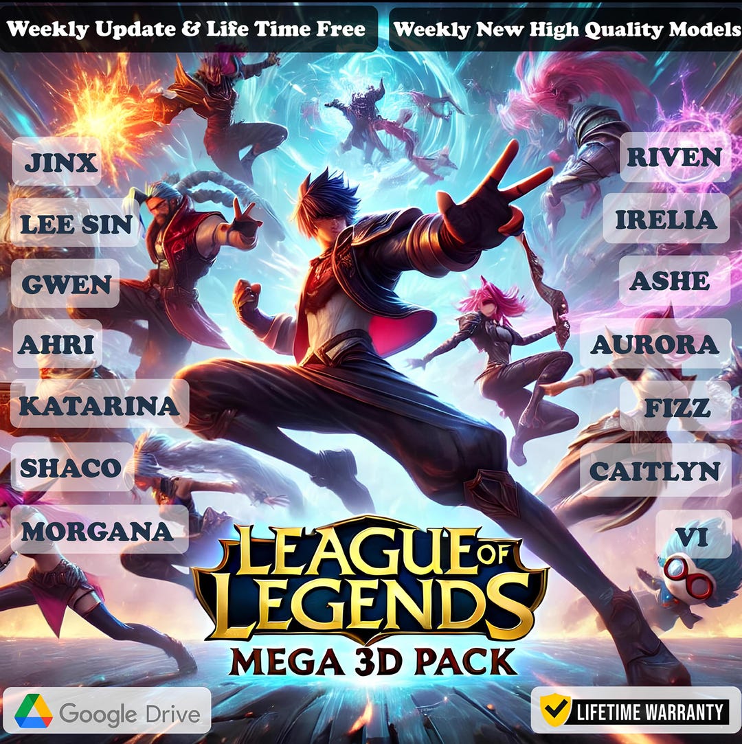 LOL 3D STL Pack - High-quality 3D STL Pack- Arcane Full Pack 3D Print ...