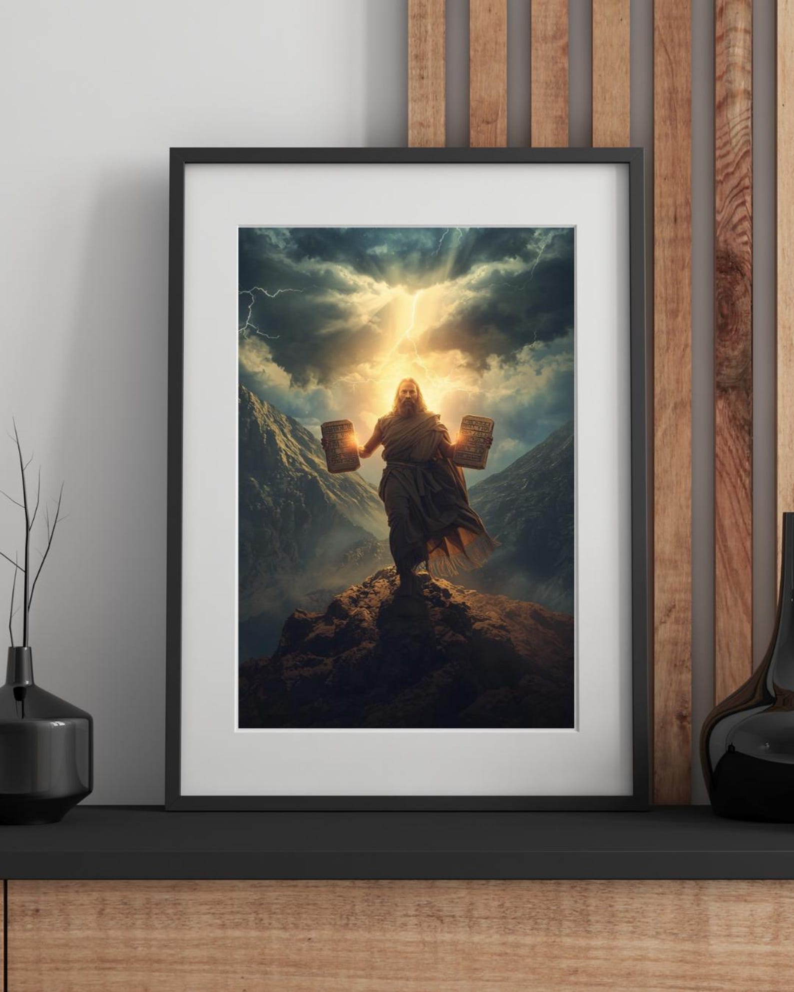 Moses and the Ten Commandments Art Print: Christian Scripture (digital ...