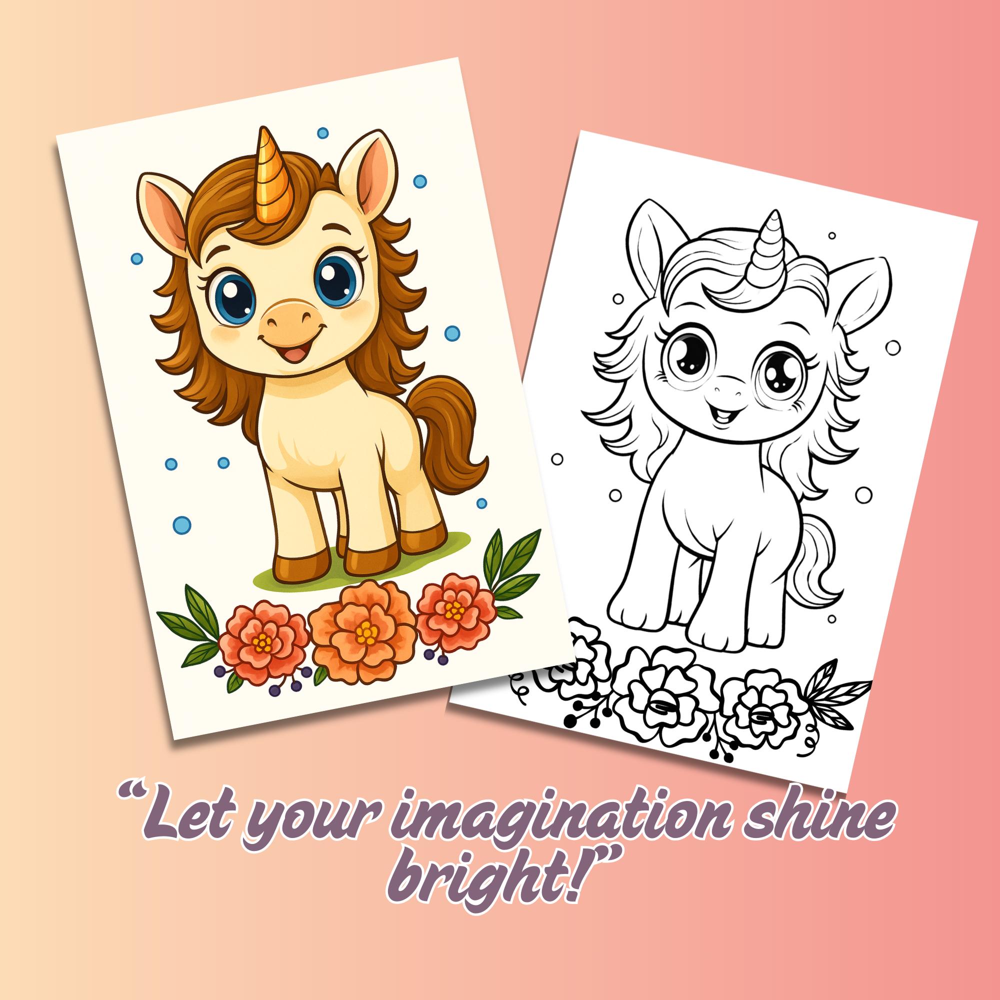 Cute Unicorn Coloring Pages - Instant Download | Printable Kids ...